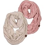 Funky Junque's Beanies Matching Ribbed Winter Warm Cable Knit Infinity Scarf | Buy Scarves and Wraps