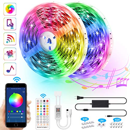 Alexa LED Strip Lights 65.6ft, LUMAND Smart WiFi RGB Light Strips with ...