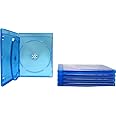 Amazon.com: (5) Blue Blu-Ray 3 Disc Capacity DVD Boxes Cases with Screenprinted Logos - 12 mm ...