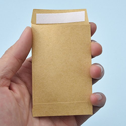 60 Pack Kraft Paper Envelops Small Coin Envelopes Self-Adhesive Kraft ...