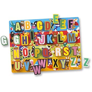 Amazon.com: Melissa & Doug See-Inside ABC Large Wooden Puzzle (26 pcs ...