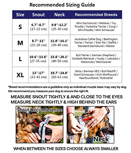 BARKLESS Dog Muzzle for Barking Biting and Chewing with Adjustable Loop ...