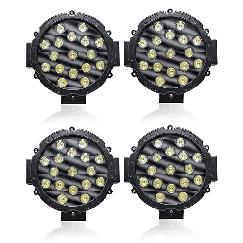 ANYTOP 7inch Round Led Offroad Lights, 51W LED Light Pods for Bumper ...