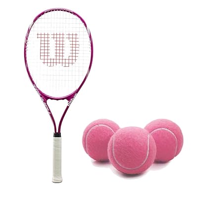 Pink Tennis Racket And Ball