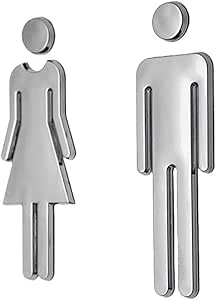 Amazon.com : Modern Universal Bathroom Signage,Sign Men Women Toilet ...