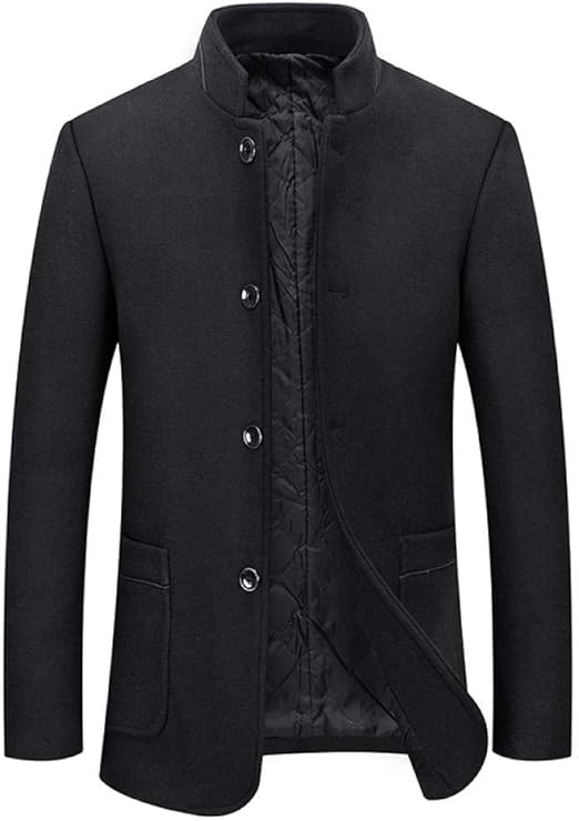 New Coat Men S Colletto Alla Coreana Plus Cappotto Montgomery In Lana ...