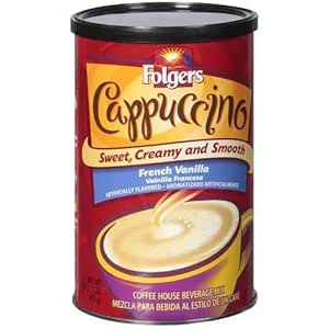 Amazon.com : Folgers Cappuccino French Vanilla 16 oz(Pack of 4 ...