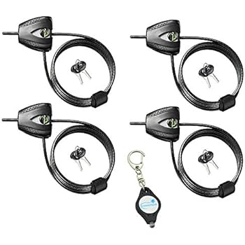 Master Lock 8417D Cable Lock, Python Adjustable Keyed Cable Lock, 6 ft. Long, 4 Pack Bundle with ...