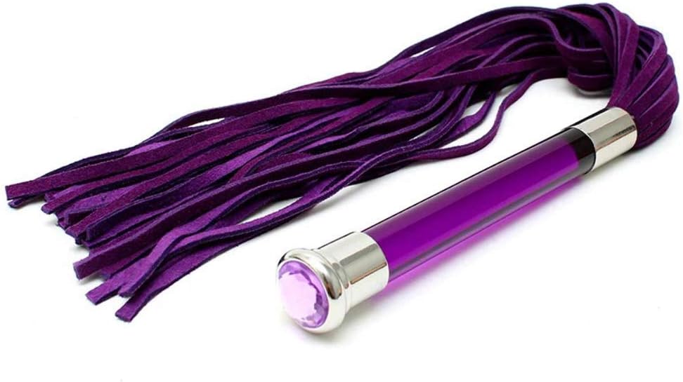 Rimba Purple Suede Flogger with Glass Handle and Crystal – BigaMart
