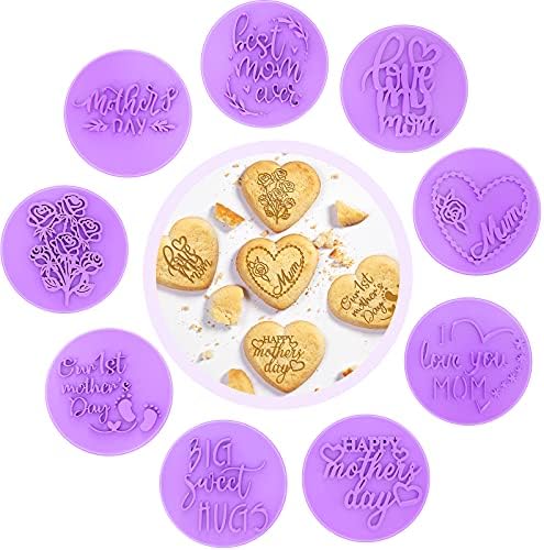 9 Pieces Acrylic Sweet Cake Stamp Cake Dessert Decoration Stamp ...