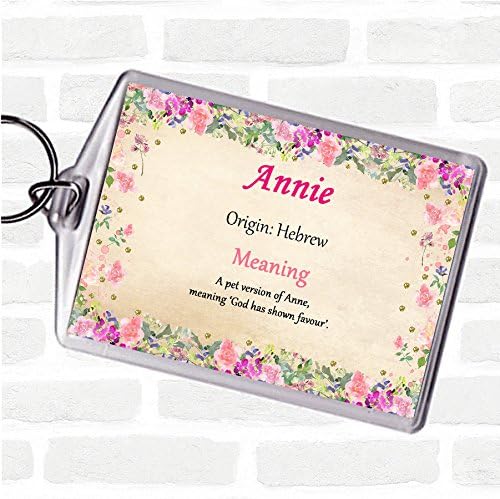 Annie Name Meaning Bag Tag Keychain Keyring Floral: Amazon.co.uk ...