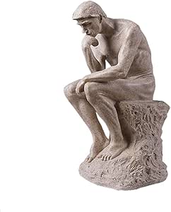 Amazon.com: 10.2" Tall Creative Sandstone The Thinker Statue,Nude Man ...