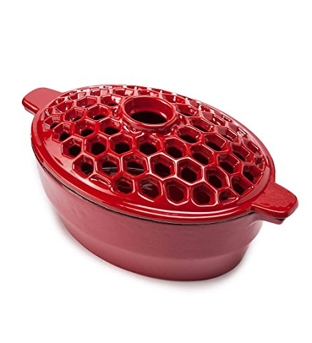 2.3 Qt. Cast Iron Lattice Steamer, Red, 2.3 quart | Pricepulse