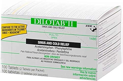 Dilotab - Allergy, Sinus, Cold Relief, Refill Box (100 Tablets) in ...