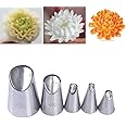 Amazon.com: Dr.Pedi 5 Pieces Rose Flower Piping Tips Set Cake ...