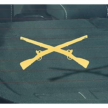 Amazon.com: GS2044 Army Infantry Crossed Rifles Gold Decal Sticker Die ...
