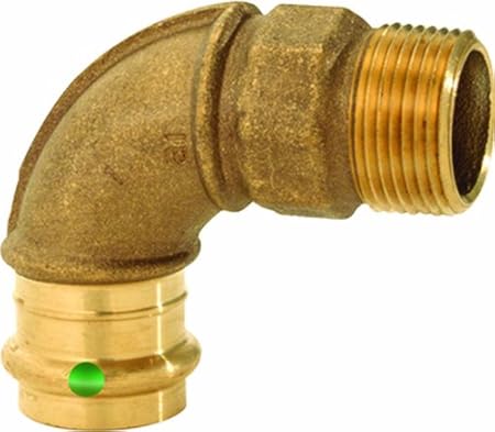 Viega 77497 ProPress Bronze 90-Degree Elbow with Male 1/2-Inch by 3/4 ...