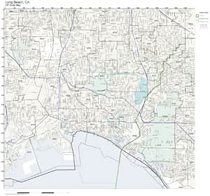 ZIP Code Wall Map of Long Beach, CA ZIP Code Map Not Laminated : Amazon ...