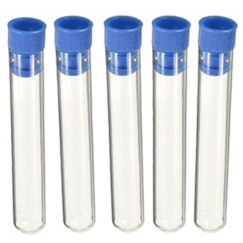 50 PCS Clear Plastic Test Tube with Caps 5ml (12 x 75mm): Amazon.com ...