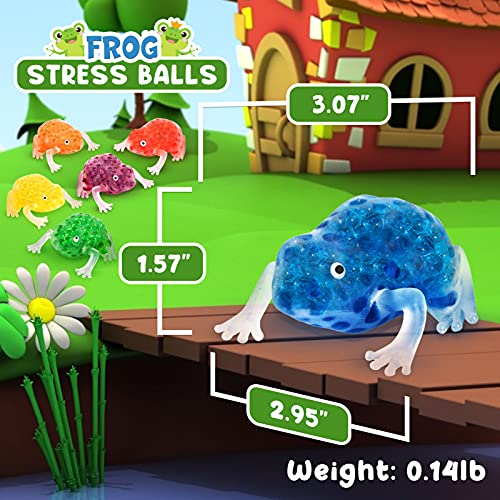 6 Pack Frog Stress Balls for Kids and Adults, Sensory Stress Relief ...