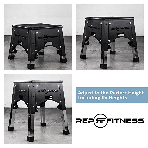 Rep Fully Assembled Adjustable Height Plyo Box 16/20/24 Plyometric Box ...