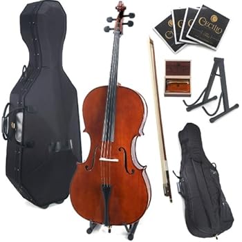 Amazon.com: Cecilio CCO-200 Solid Wood Cello with Hard & Soft Case ...