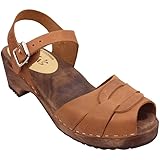 Amazon.com | Lotta From Stockholm Swedish Clogs Peep Toe Cinnamon on ...