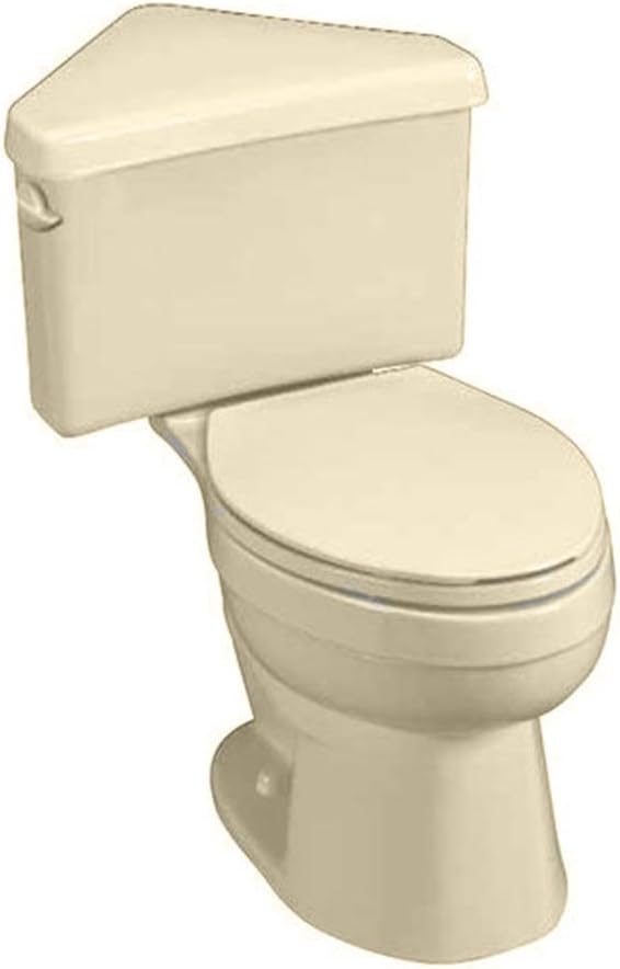Titan Pro Right Height Round Front Two Piece Triangular Toilet, Bone ...