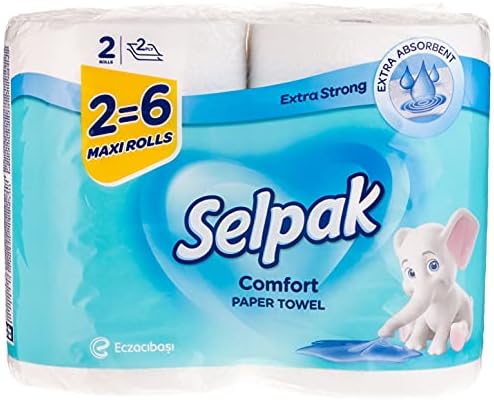 Selpak Comfort Kitchen Paper Towel Maxi 270 Sheets x 2ply 2=6 Double ...