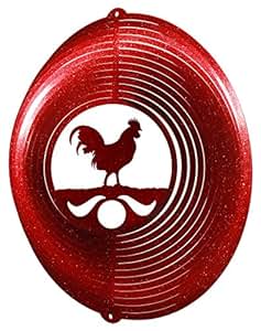 Amazon.com: ROOSTER CHICKEN CIRCLE Swirly Metal Wind Spinner: Garden ...