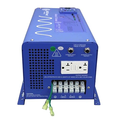 AIMS Power 2000 Watt 12 VDC Pure Sine Inverter Charger 120 VAC Output ...