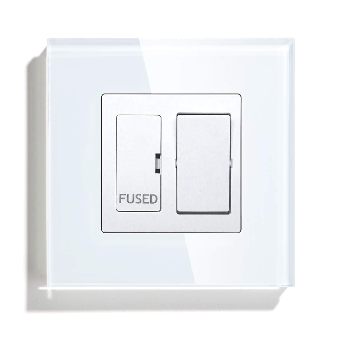 Buy BSEED Switched Fused Spur Unit White Crystal Glass Rocker Switch ...