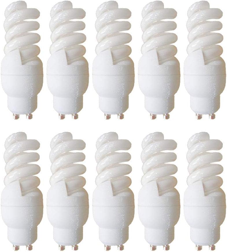 10 x Energiesparlampe Spiralform 9W GU10 450lm Ø32mm 9 Watt warmweiß ...