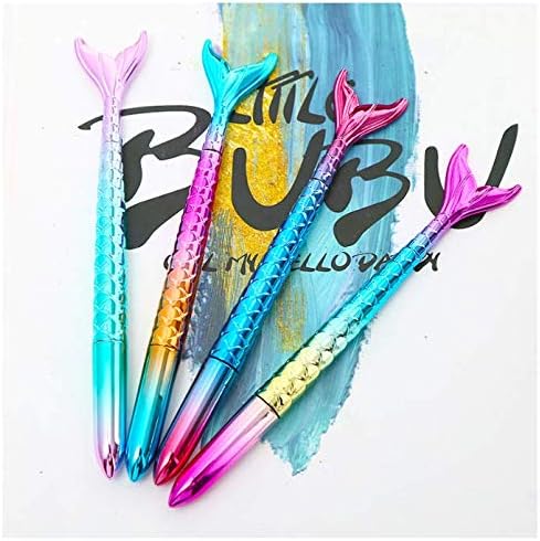 Pack of 14 Mermaid Ballpoint Pens, Creative Fishtail Gel Pens for ...