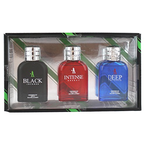 Intense 3 Piece Fragrance Gift Set For Men, Inspired By Black, Blue ...