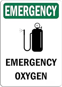 Amazon.com : Emergency Sign - Oxygen | Label Decal Sticker Retail Store ...