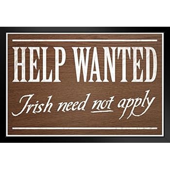 Amazon.com: Help Wanted.Irish Need Not Apply Vintage Poster Print ...