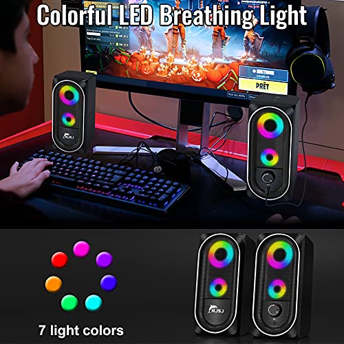 NJSJ Computer Speakers, USB Powered PC Speaker, 10W Stereo Desktop ...