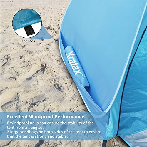 Pop Up Beach Tent Kratax Automatic Pop Up Instant Shade Sun Shelter UPF 50+ Portable Canopy ...