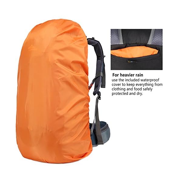 Loowoko 50L Hiking Backpack, Waterproof Camping Essentials Bag with ...