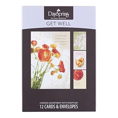 DaySpring - Inspirational Boxed Cards - Get Well - Floral - 74861 - DCBG