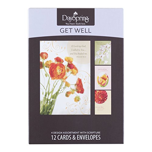 DaySpring - Inspirational Boxed Cards - Get Well - Floral - 74861 - DCBG