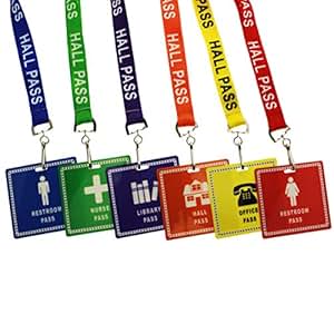 Amazon.com : 6 Pack - Student Hall Pass Lanyards with Unbreakable Card ...
