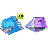 Rapesco 0688 A4/Foolscap Plastic Popper Wallet, Transparent Assorted ...