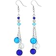 Amazon.com: Glass Of Venice Murano Glass Sorgente Earrings - Blue ...