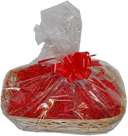 Large Red Wicker Christmas Hamper Gift Wrap DIY Kit Shredded Paper ...