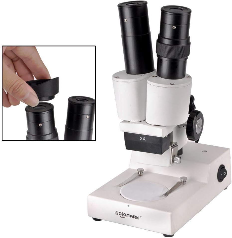 Solomark Stereo Microscope Binocular – Science Lab 3D scope – 20X 40X Magnifications (20-40x ...