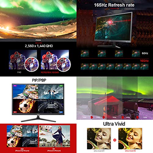 Prism 27 inch Real 165Hz (DP1.2) 144Hz (HDMI2.0) 1ms 1440p WQHD LED ...