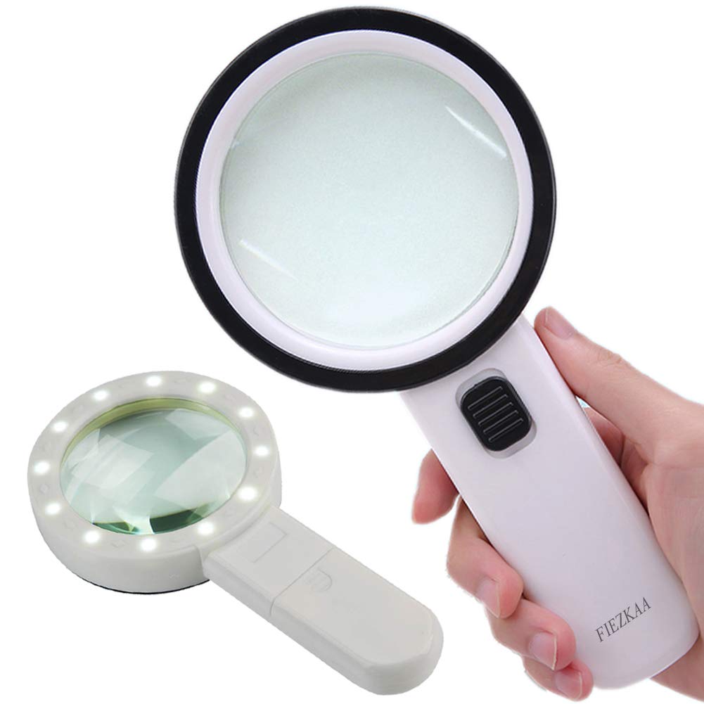 Fiezkaa 30X Magnifying Glass With Light High Power Strong Magnifier Fiezkaa 30X Magnifying Glass With Light High Power Strong Magnifier