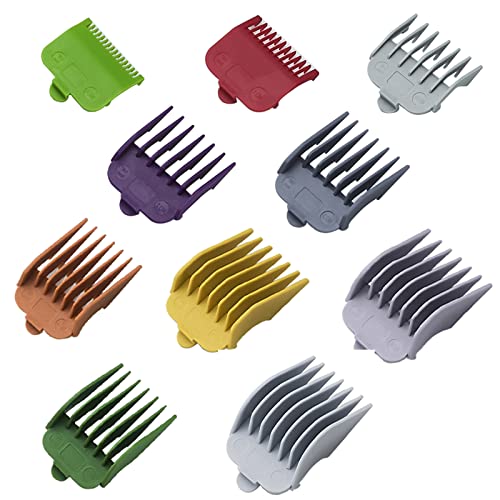 10 Color Professional Hair Trimmer/Clipper Guard Combs Guide Combs Coded Cutting Guides/Combs ...